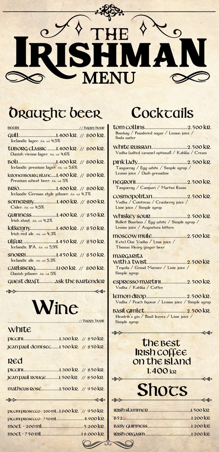 The Irishman home - The Irishman Pub